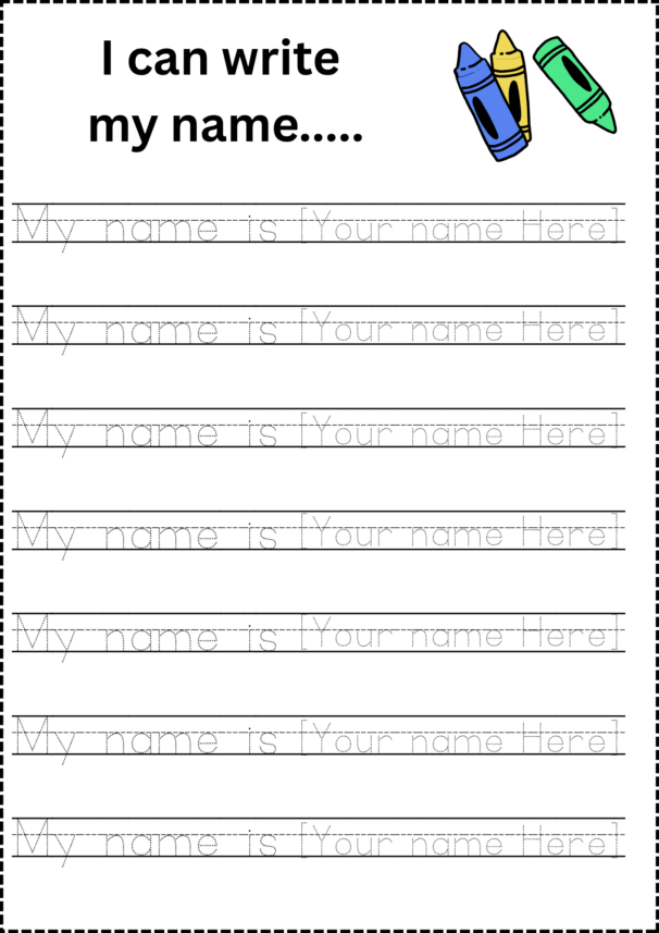 Free Name Tracing Worksheets for Preschool