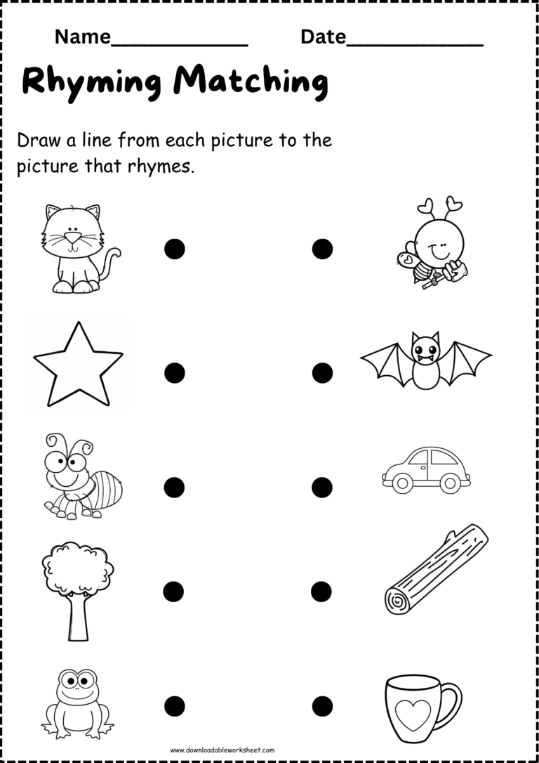 20 Fun Rhyming Words for Kindergarten(Free Worksheets Inside)