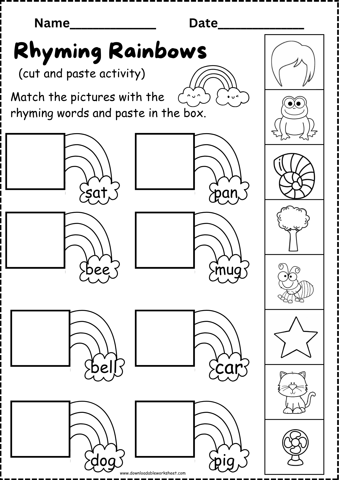 20 Fun Rhyming Words for Kindergarten(Free Worksheets Inside)