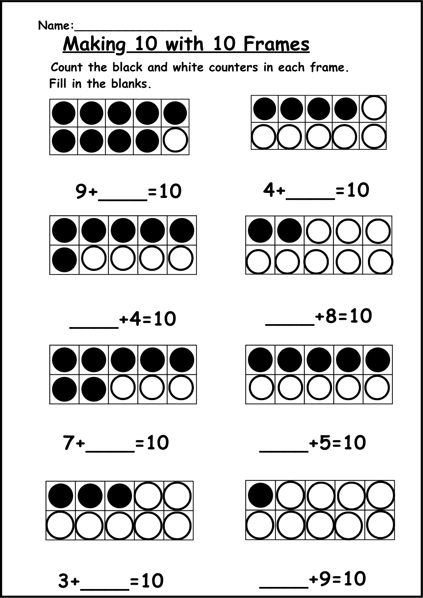 Free Tens and Ones Worksheets to build early math skills.