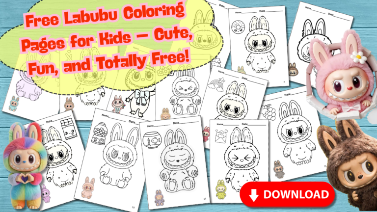 Free Labubu Coloring Pages for Kids – Cute & Printable Fun!