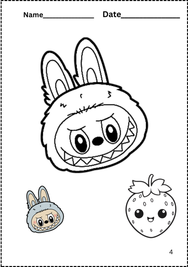 Free Labubu Coloring Pages for Kids – Cute & Printable Fun!