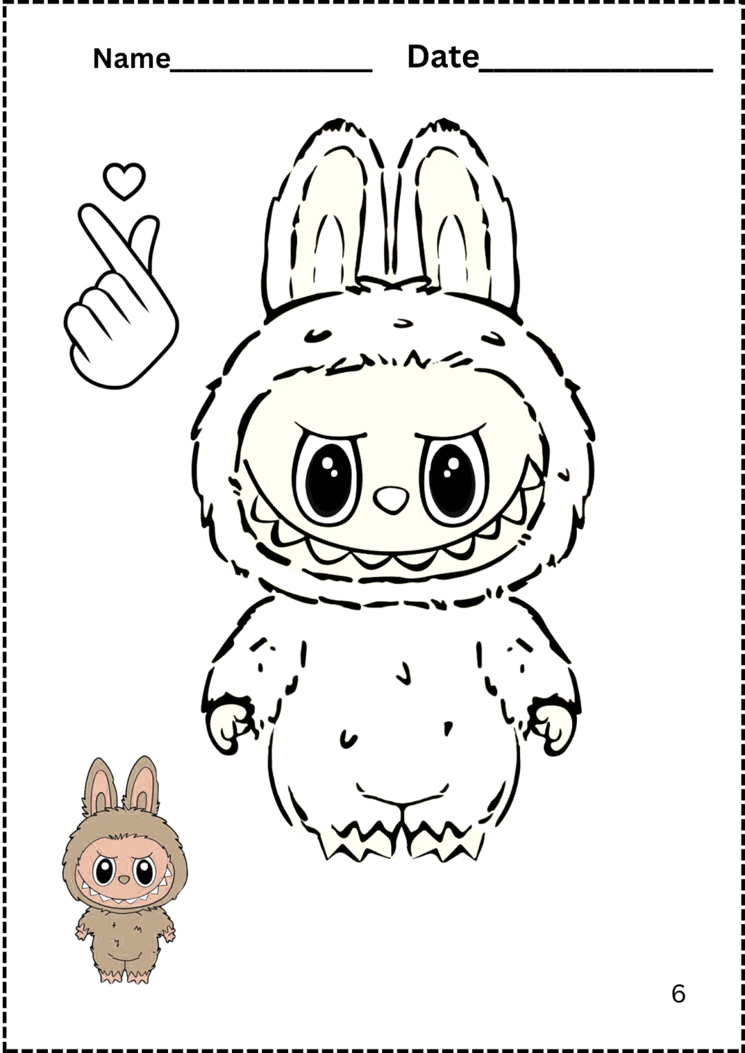 Free Labubu Coloring Pages for Kids – Cute & Printable Fun!