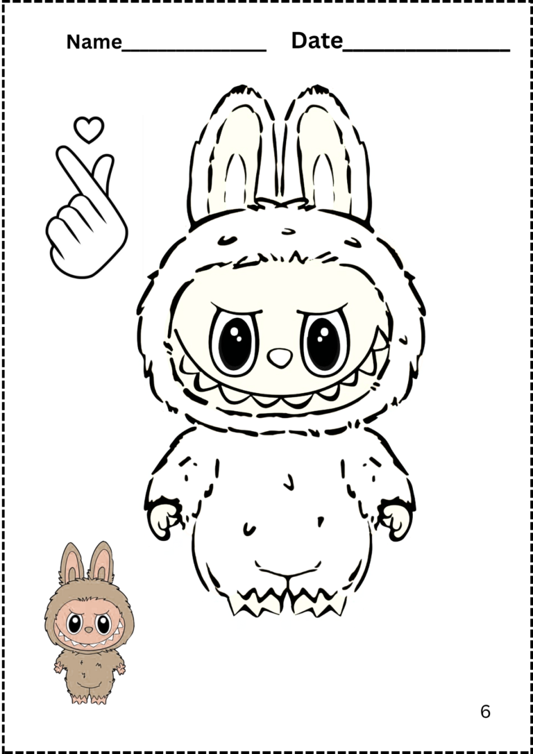 Free Labubu Coloring Pages for Kids – Cute & Printable Fun!