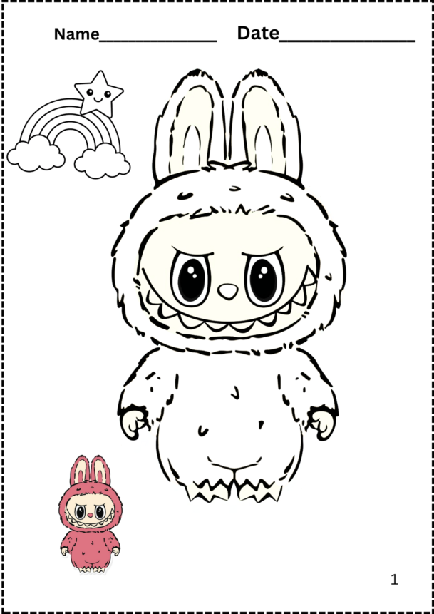 Free Labubu Coloring Pages for Kids – Cute & Printable Fun!