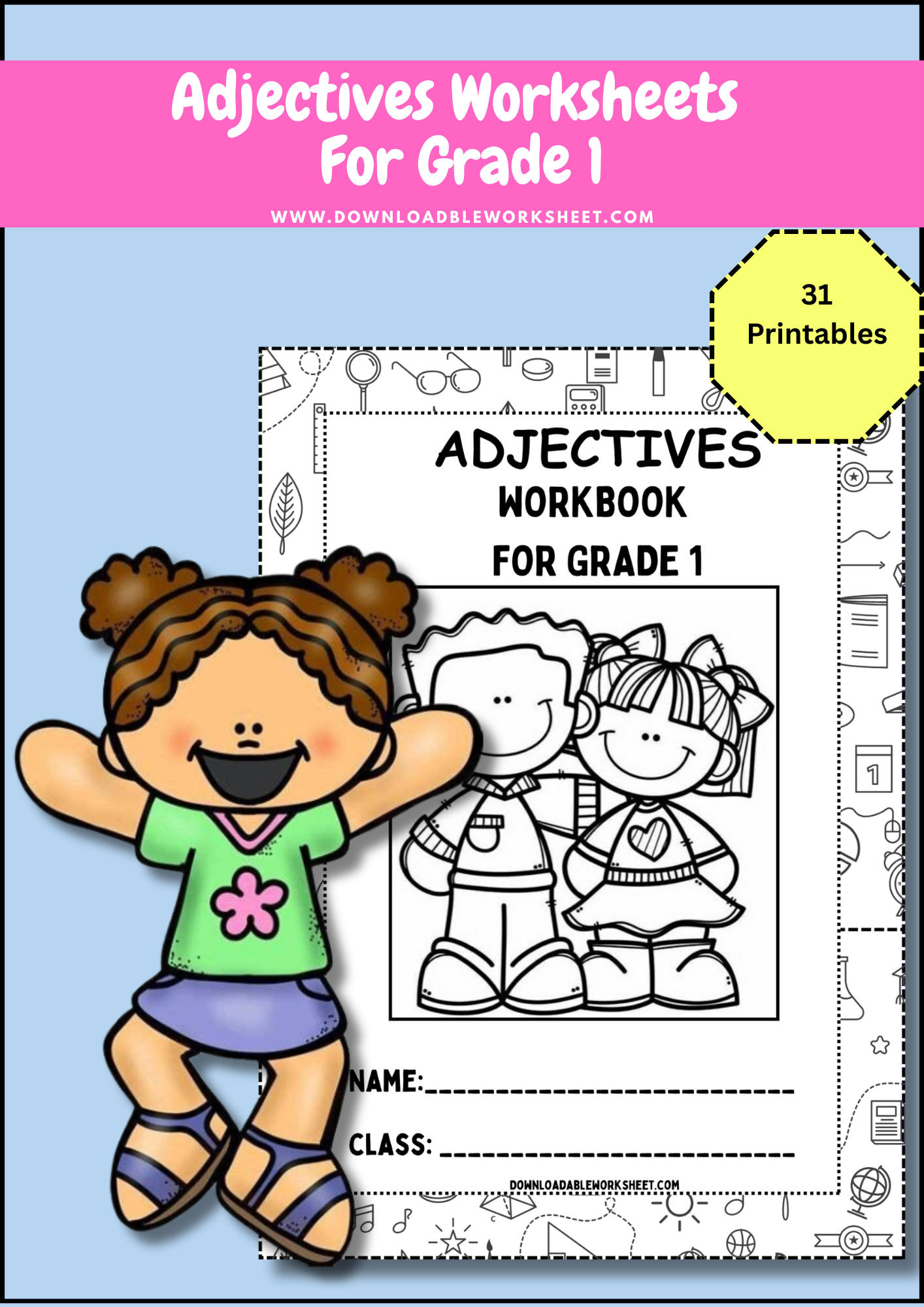 Free Adjective Worksheets – Color, Choose & Match Adjectives