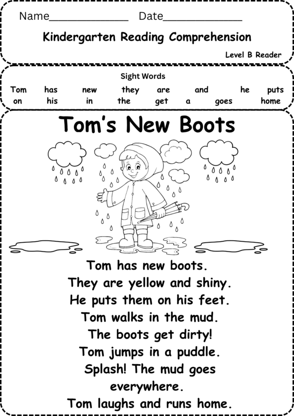 Kindergarten Reading Comprehension Worksheets (Free PDF)