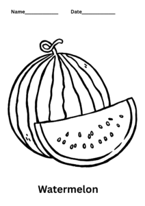 Free Watermelon Coloring Page for Kids | Printable Summer Fun