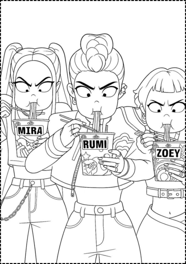 Kpop Demon Hunters Coloring Pages (Free Printable Download)