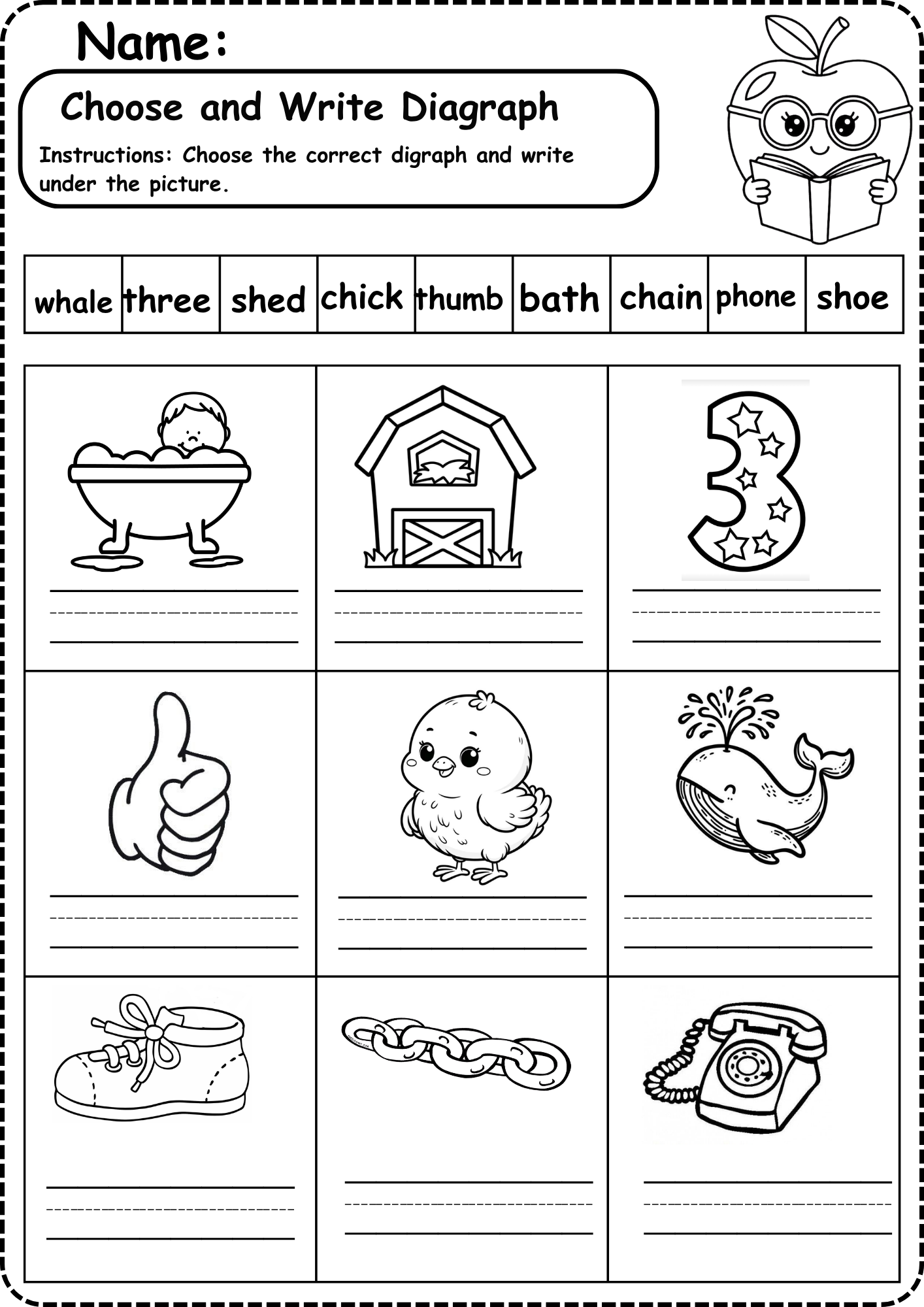 Digraph Worksheets for Kindergarten – Fun & Printable Phonics Activities